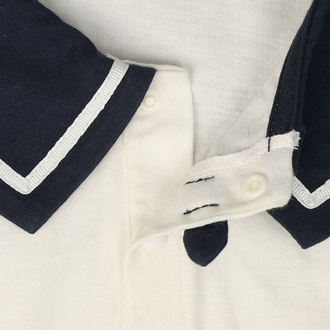 akachan honpo - 水手風包屁衣-米白色｜媽咪愛