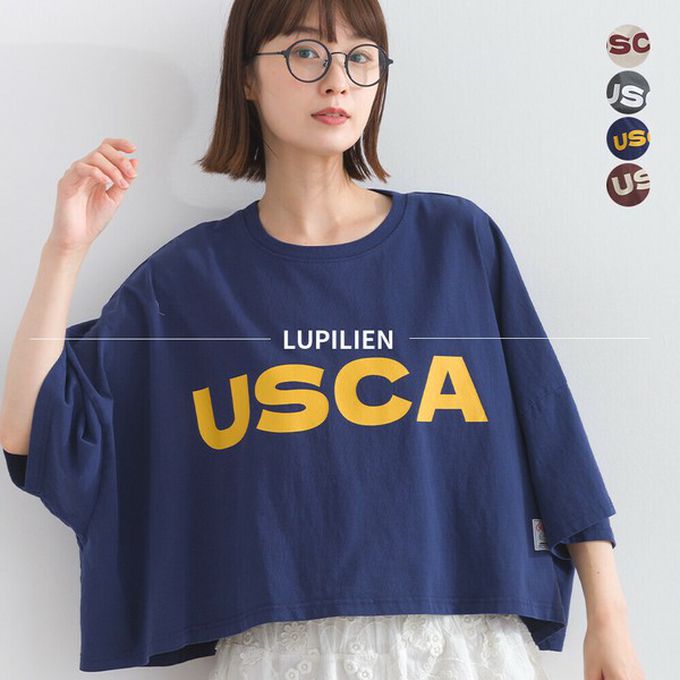 日本 Lupilien - 英文logo印花可愛短版大寬袖上衣-象牙｜媽咪愛