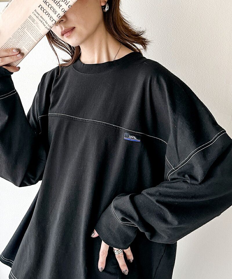 日本 Classical Elf - Java聯名 休閒舒適百搭落肩長T-白｜媽咪愛