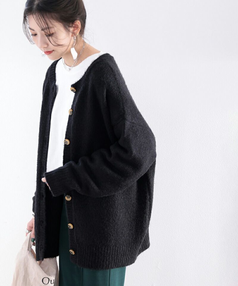 日本 Classical Elf - 2WAY百搭極柔落肩針織外套-中長版-奶油杏｜媽咪愛