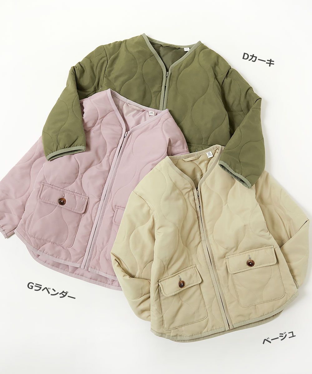 日本 devirock - 泡泡壓紋鋪棉保暖外套-薰衣草｜媽咪愛