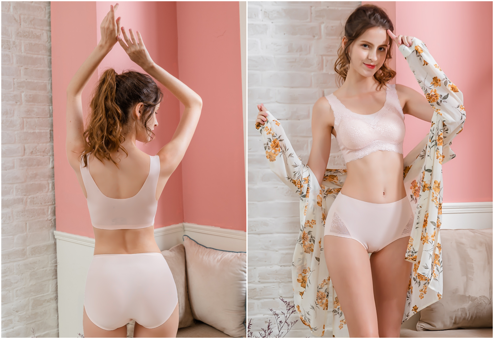 香茉 CHANMODE - 3D隱形臀杯貼合無痕蠶絲內褲-貼合內褲款-粉/膚/灰-內褲x3件｜媽咪愛