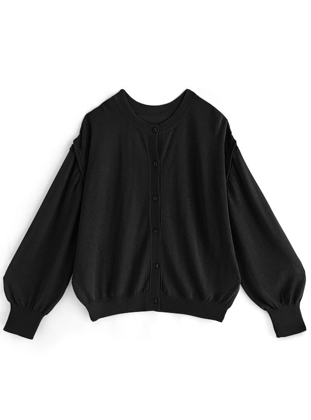 日本 GRL - 2WAY嫘縈混泡泡袖薄外套-奶油黃 (F)｜媽咪愛