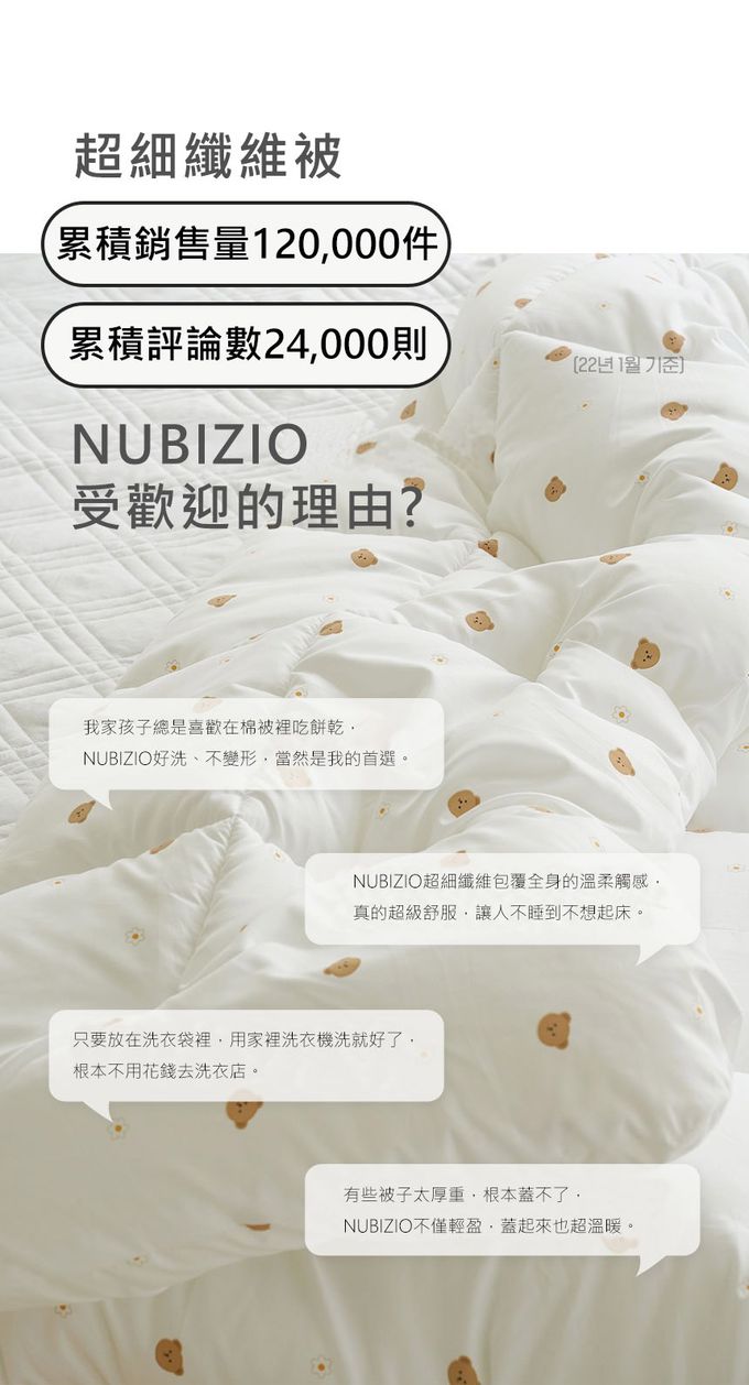 韓國 Nubizio - 超細纖維防塵蟎款棉被組-JEMMA花草世界-清新藍 (單人：150X200cm)-30支棉｜媽咪愛