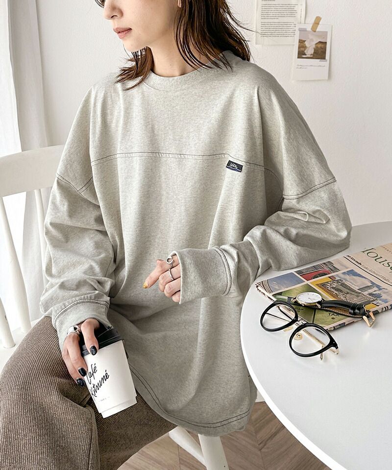 日本 Classical Elf - Java聯名 休閒舒適百搭落肩長T-白｜媽咪愛