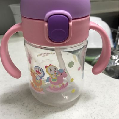 日本 Richell 利其爾 - DORAEMON三階段水杯禮盒-粉 (200ml)｜媽咪愛