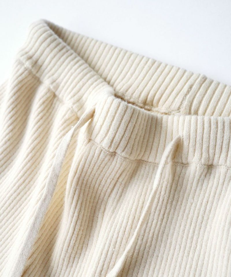 日本 zootie - 垂墜感花朵邊針織寬褲-黑｜媽咪愛