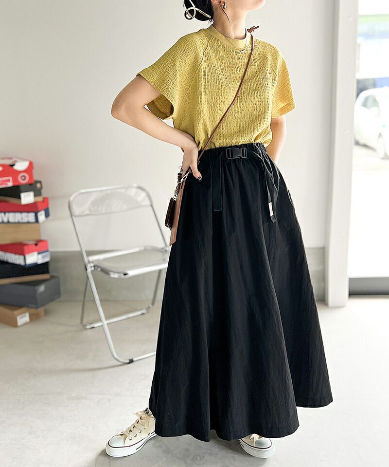 日本 Classical Elf - 街頭風綁帶修身長裙-卡其｜媽咪愛