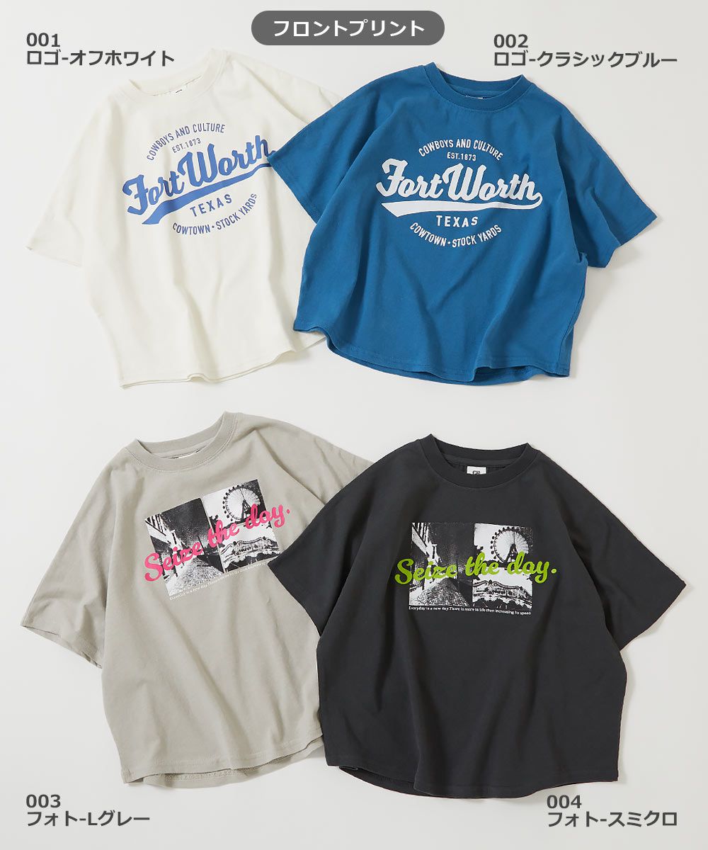 日本 devirock - 100%棉 百搭印花寬版短袖上衣-英文方塊-炭黑｜媽咪愛