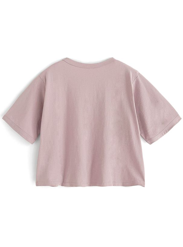 日本 GRL - 100％棉 LOGO短袖上衣-深灰 (F)｜媽咪愛