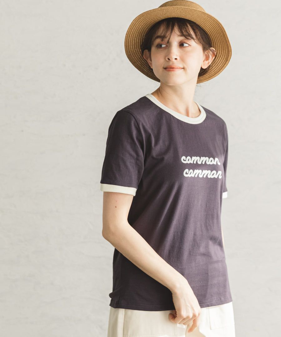 日本 PAIRMANON - 100%柔棉 美式印花撞色短T(媽媽)-淺杏 (FREE)｜媽咪愛