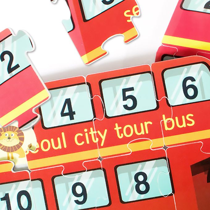 韓國 Ariati - 磁性數字拼圖-雙層巴士｜媽咪愛