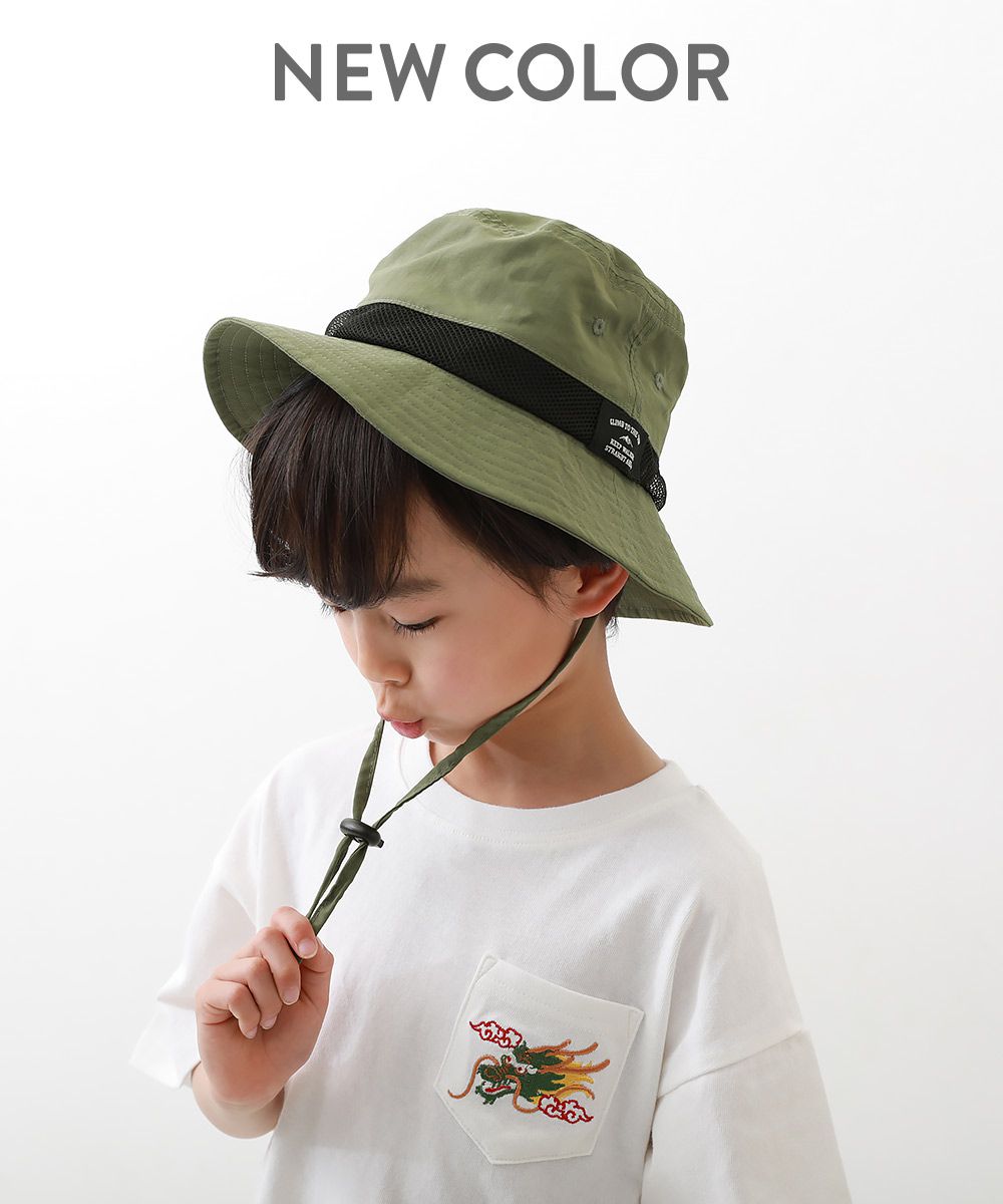 日本 devirock - 90%抗UV防曬遮陽帽(後頸可收納)-灰x桃紅｜媽咪愛