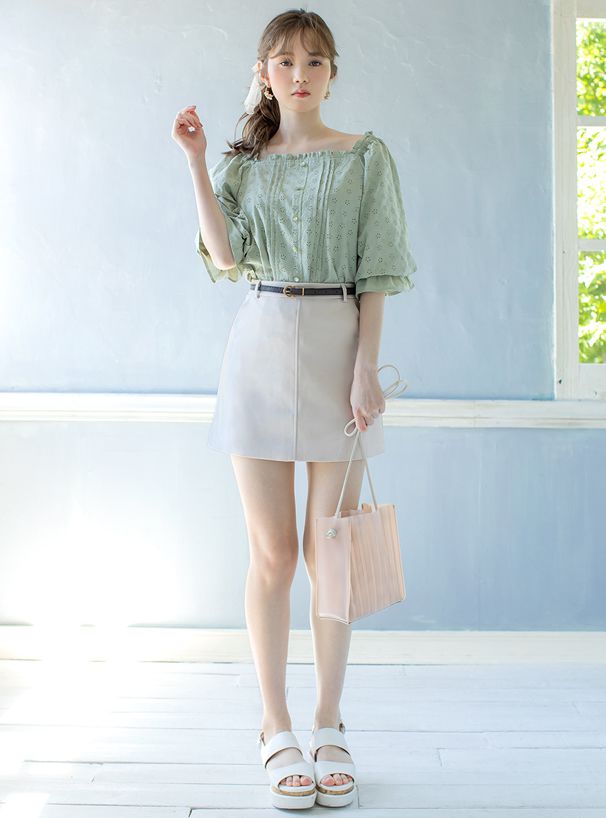 日本 GRL - 簡約百搭短裙(附皮帶)-黑｜媽咪愛