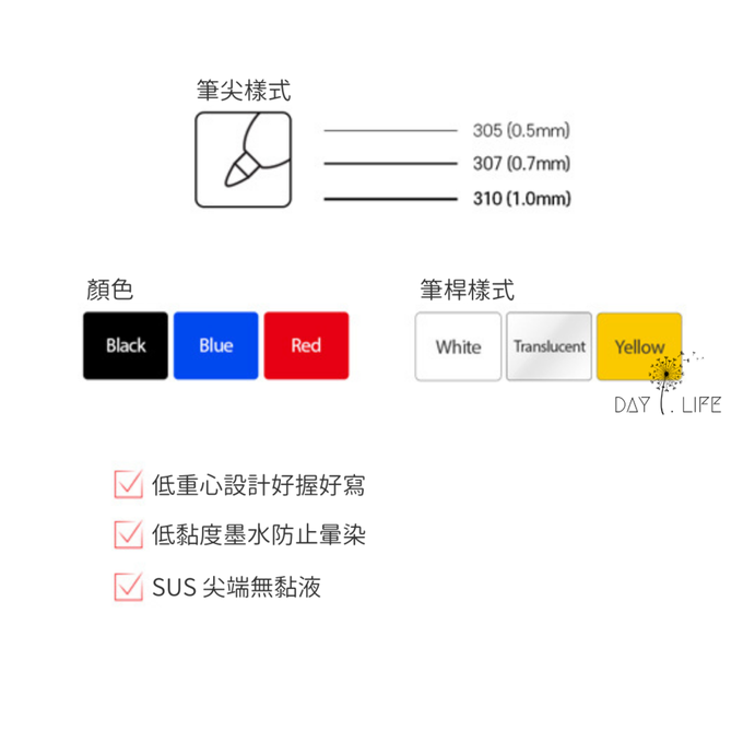 韓國LiNEPLUS - abraxas圓珠筆-藍-310｜媽咪愛