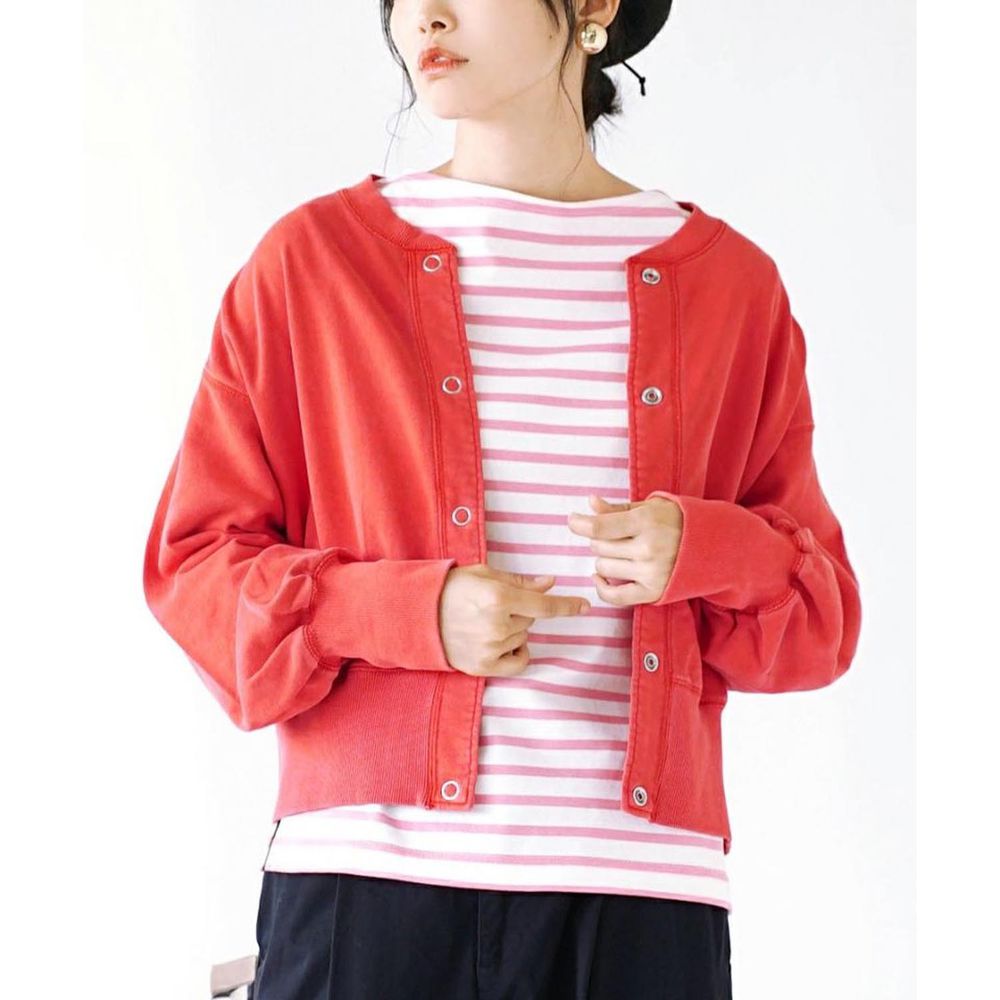日本 zootie - 100%棉 2WAY兩穿圓領薄外套-復古紅｜媽咪愛