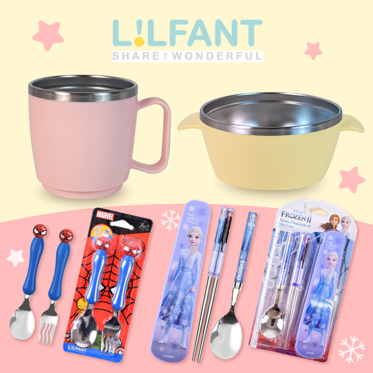 冰雪奇緣餐具！【韓國 Lilfant】 不鏽鋼餐具 | 限時團購 | 媽咪愛