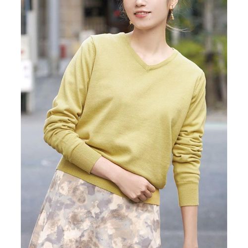 日本 zootie - 100%棉 輕盈柔軟薄針織上衣-V領-芥末黃｜使用者評論、評價、開箱文購買心得｜媽咪愛