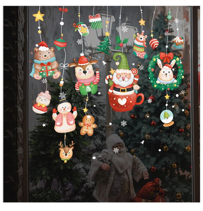 JB Design - 時尚壁貼(靜電貼)-SDJ2305-繽紛動物吊飾 (45cm*30cm)｜媽咪愛