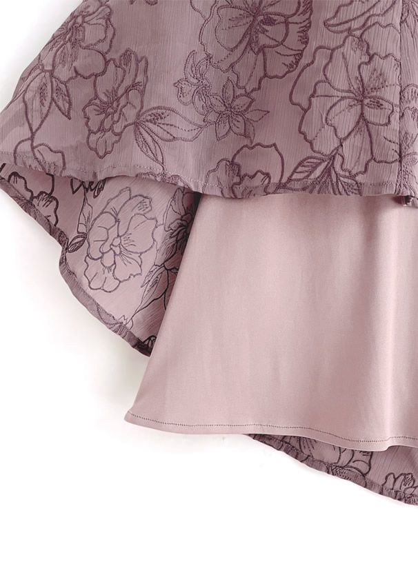 日本 GRL - 花的優雅刺繡修身魚尾裙-奶油杏｜媽咪愛