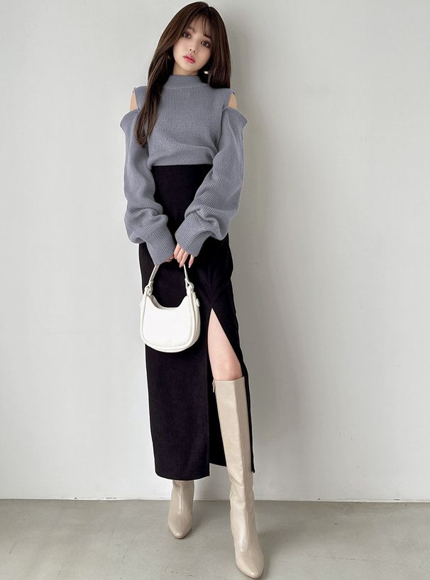 日本 GRL - 2WAY開袖立領針織上衣-煙燻粉 (F)｜媽咪愛