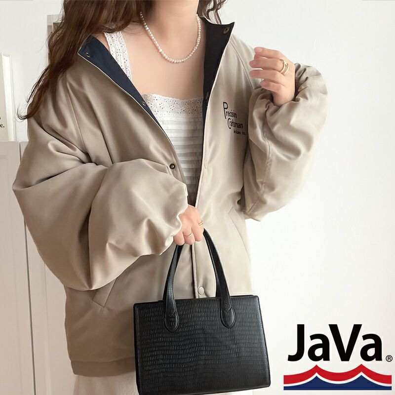 日本 Classical Elf - Java聯名 LOGO刺繡防風鋪棉休閒外套-米杏｜媽咪愛