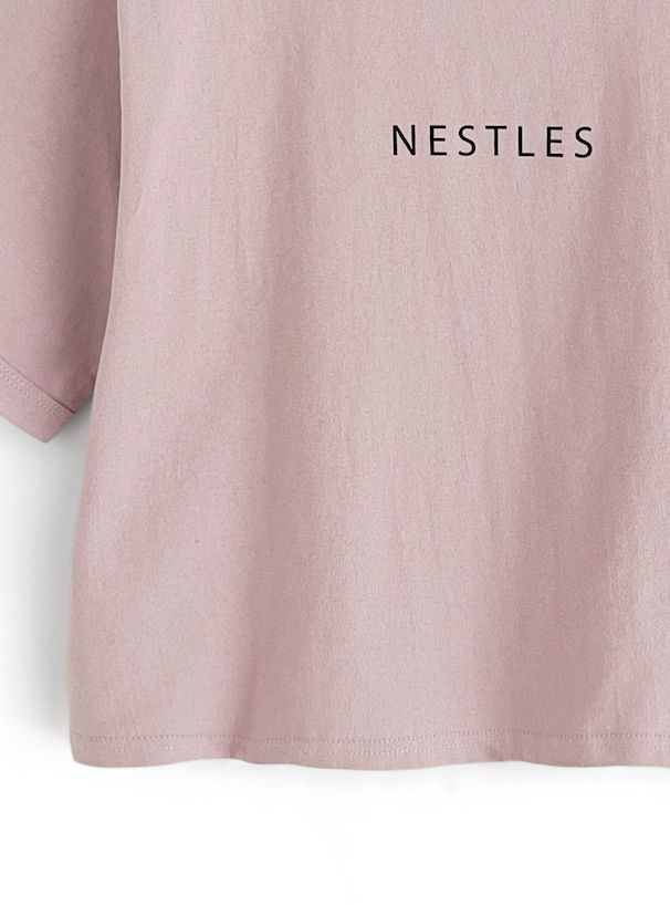 日本 GRL - 100％棉 LOGO短袖上衣-粉 (F)｜媽咪愛