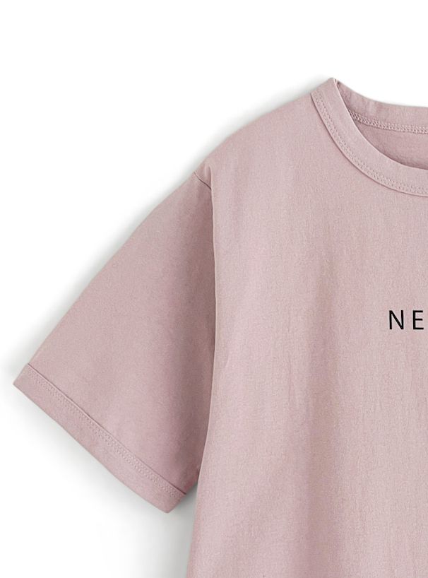 日本 GRL - 100％棉 LOGO短袖上衣-深灰 (F)｜媽咪愛