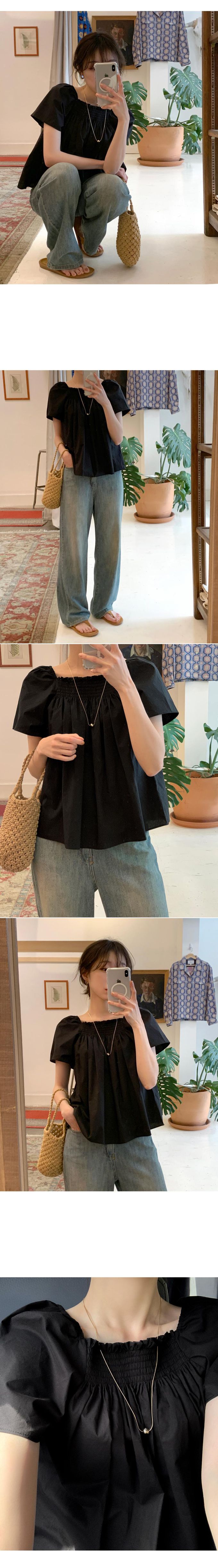 韓國 98doci - 2way穿搭彈性皺摺上衣/襯衫-水藍｜媽咪愛