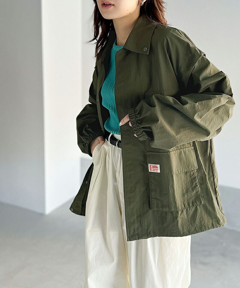 日本 Classical Elf - Java聯名 2WAY工裝感輕量休閒薄外套-軍綠｜媽咪愛