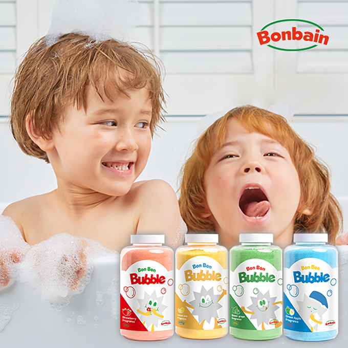 韓國 Bonbain - 泡泡潤膚沐浴粉-草莓紅 430g｜媽咪愛