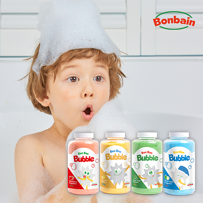 韓國 Bonbain - 泡泡潤膚沐浴粉-草莓紅 430g｜媽咪愛