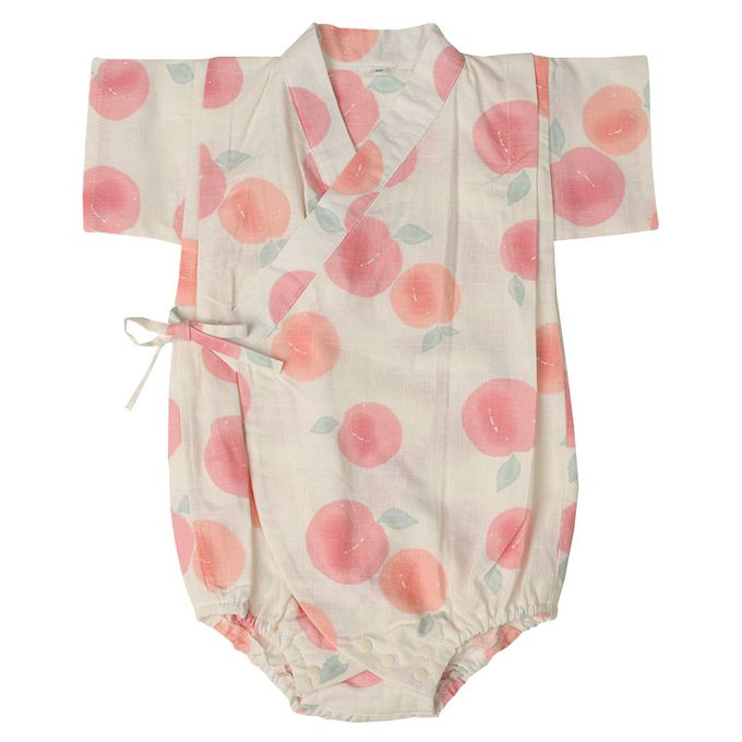 akachan honpo - 甚平包屁衣-桃子-粉紅色｜媽咪愛