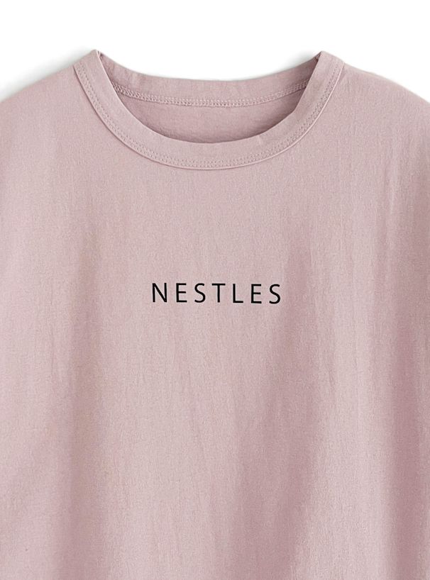 日本 GRL - 100％棉 LOGO短袖上衣-粉 (F)｜媽咪愛