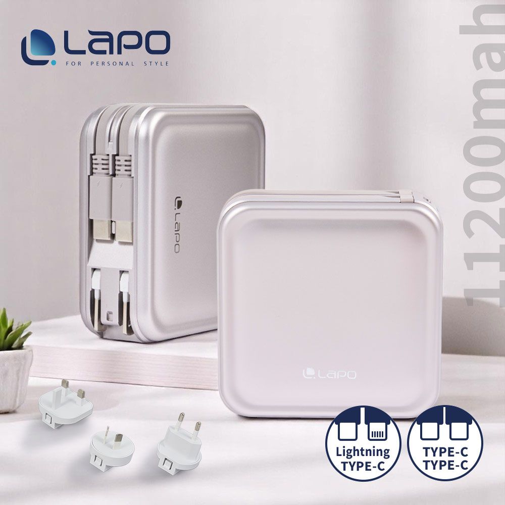 LaPO - WT-08P系列 全功能 11200mAh 無線充電行動電源 (3.5代進化款)-琉光金｜媽咪愛