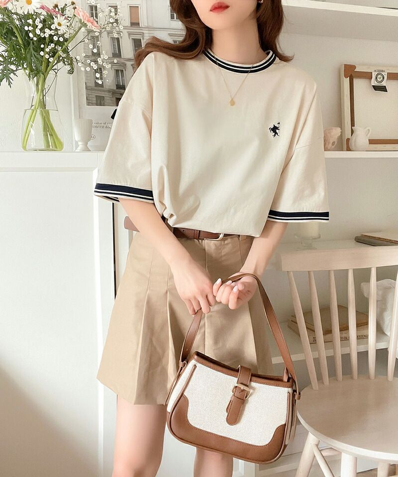 日本 Classical Elf - 100%天竺棉 POLO刺繡舒適短袖上衣-海軍藍｜媽咪愛