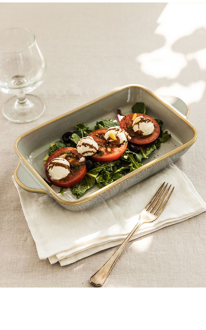 韓國 SSUEIM - 復古款長方形烤盤29x15cm (米白色)｜媽咪愛