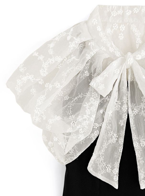 日本 GRL - 夢幻花刺繡兩件式洋裝-黑x白｜媽咪愛