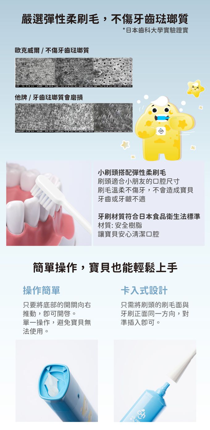 oh care 歐克威爾 - 兒童漱口水旅行組(8ml/20入)-葡萄*2組+電動牙刷組*1｜媽咪愛