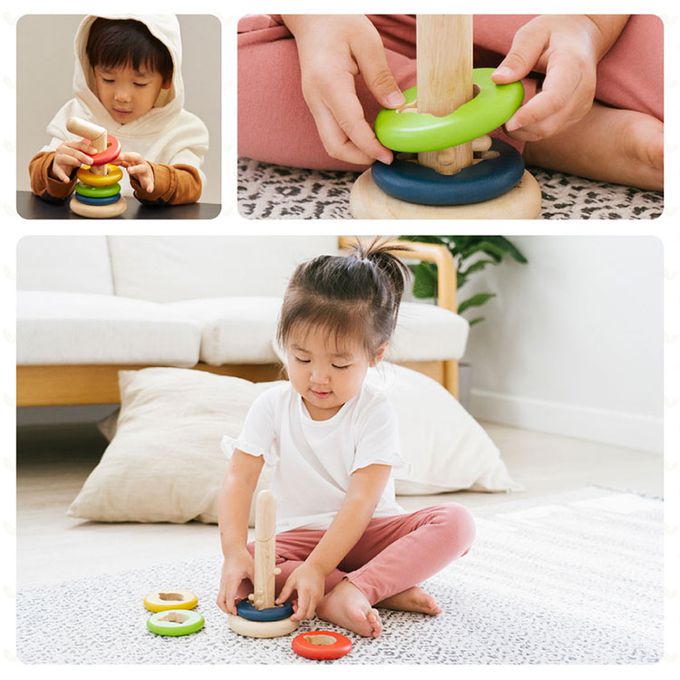 泰國 Plantoys - 益智套疊小木樁｜媽咪愛