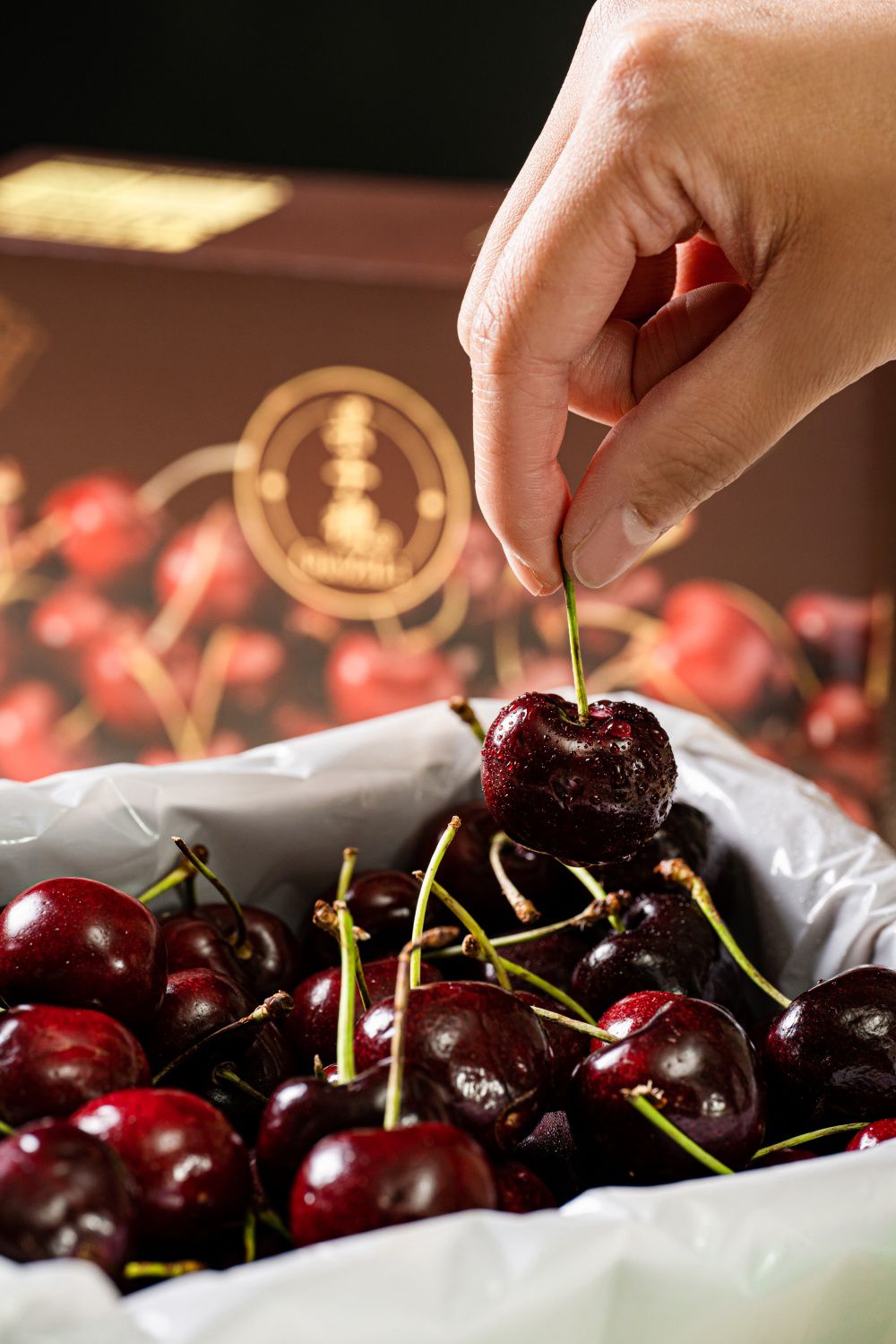 果子禮 - 華盛頓9R紅櫻桃含箱重1kg(凈重850g) X 2盒｜媽咪愛