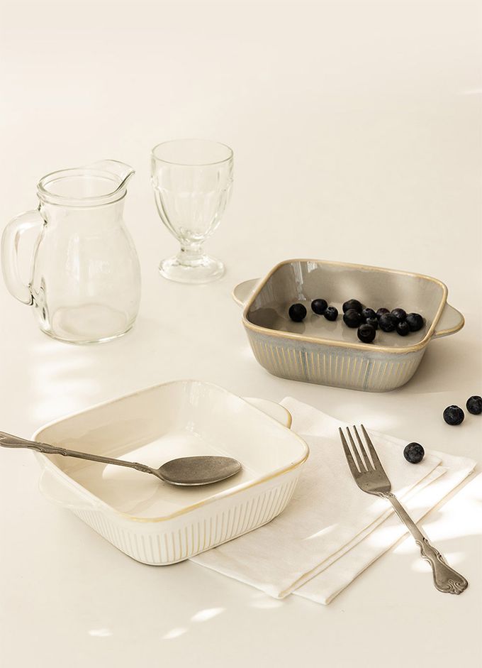 韓國 SSUEIM - 復古款方形烤盤16x16cm (灰色)｜媽咪愛