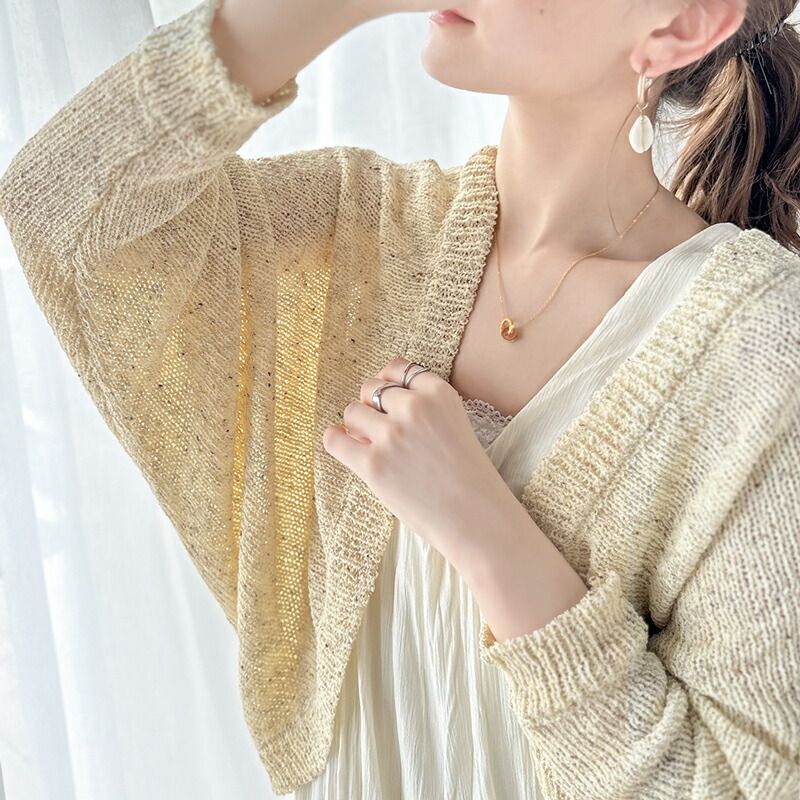 日本 Classical Elf - 清新感百搭薄透針織外套-軍綠｜媽咪愛