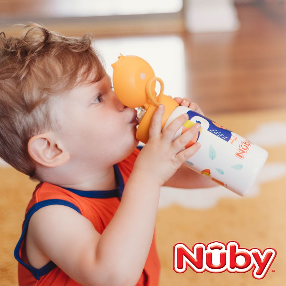 Nuby - 不銹鋼真空杯細吸管杯-316不鏽鋼-鯨魚 (300ml)｜媽咪愛