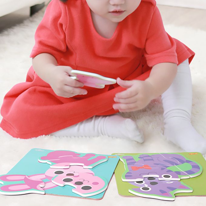 韓國 Ariati - 磁性拼圖-貓咪&兔子｜媽咪愛