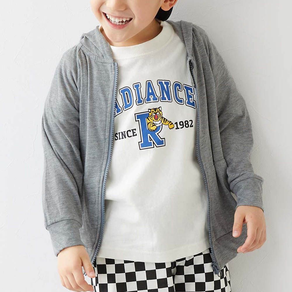 日本 devirock - 90%抗UV 輕薄透氣防曬連帽小外套-雜灰｜媽咪愛