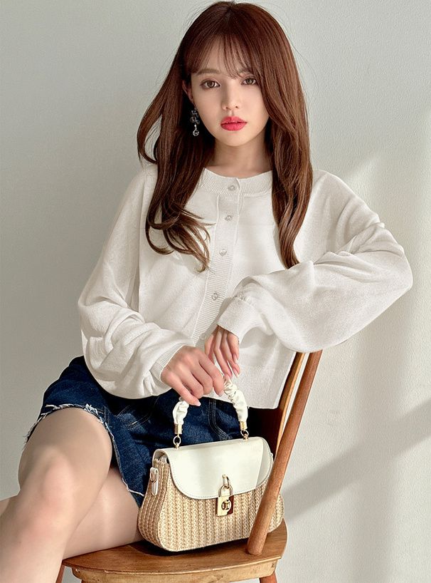 日本 GRL - 2way前後穿甜美透膚感開襟衫-粉紅 (F)｜媽咪愛