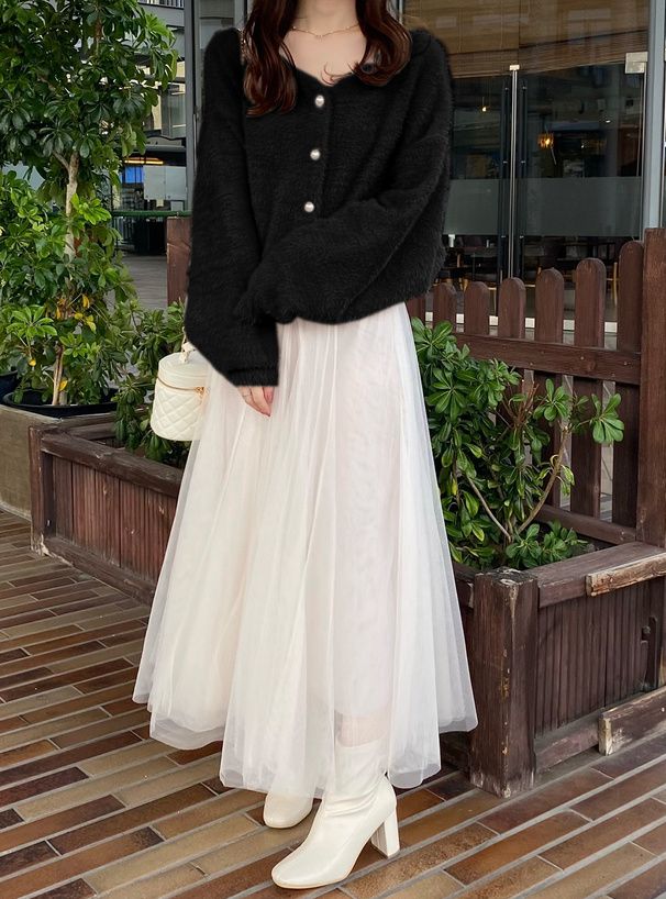 日本 GRL - 溫柔V領珍珠釦短絨小外套-淺粉 (F)｜媽咪愛